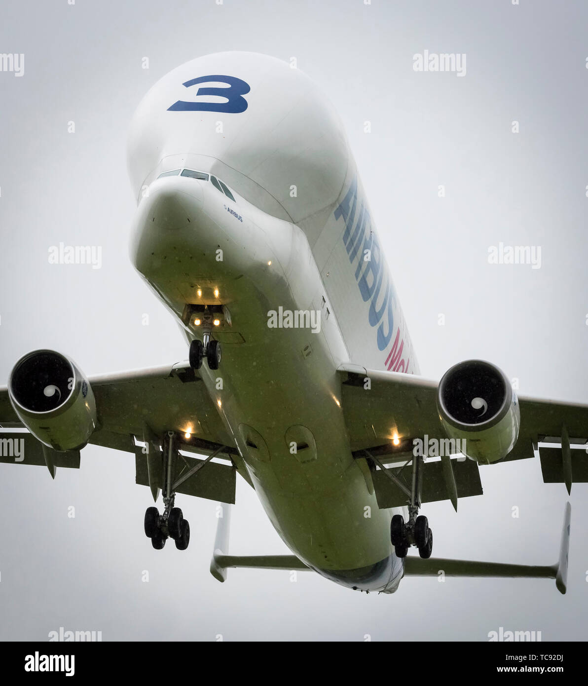 Airbus Beluga aircraft landing Stock Photo - Alamy