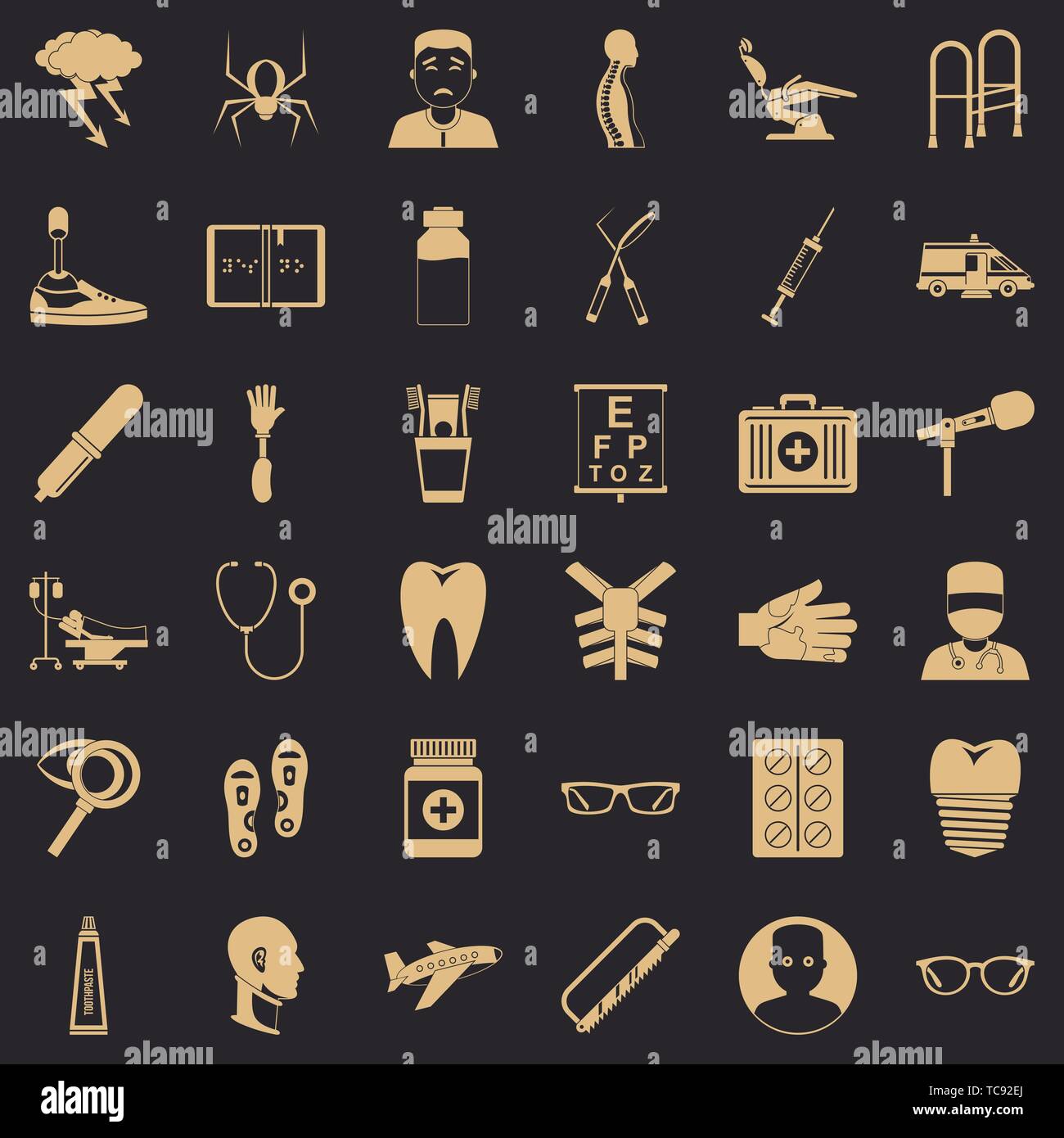 Medical manipulation icons set, simple style Stock Vector Image & Art ...