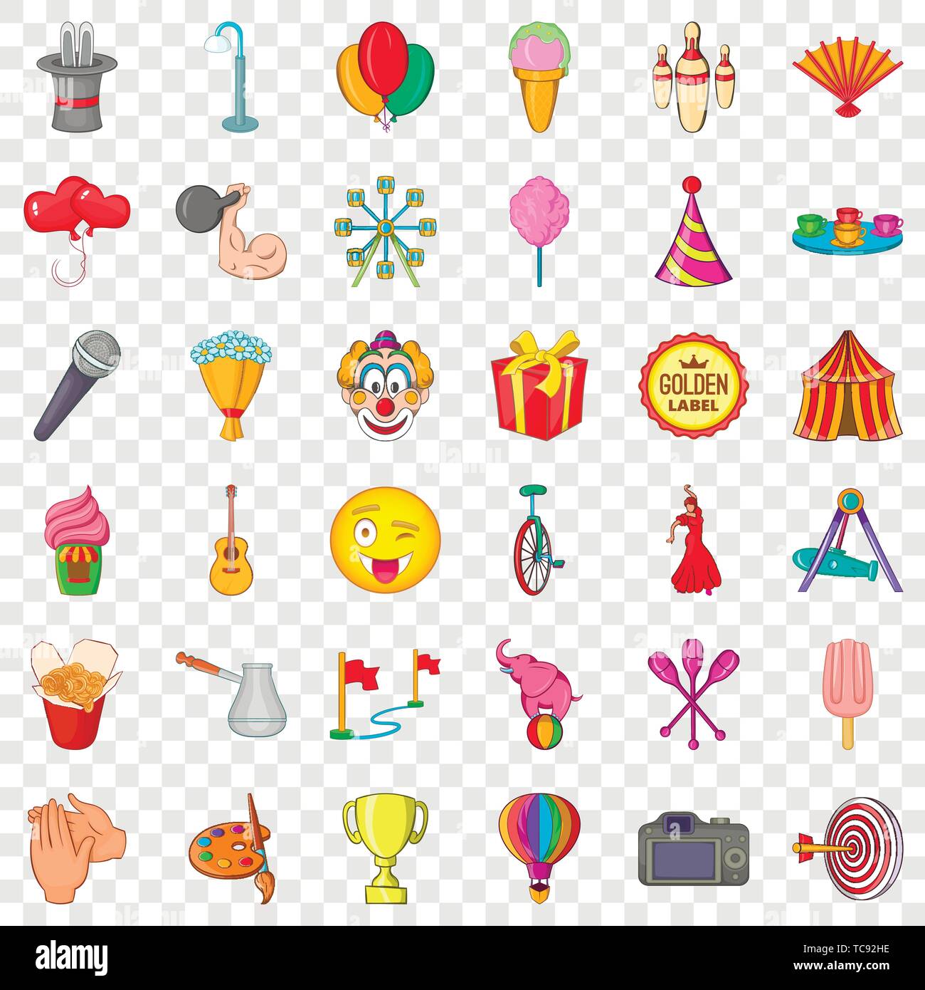 Funny icons set, cartoon style Stock Vector Image & Art - Alamy