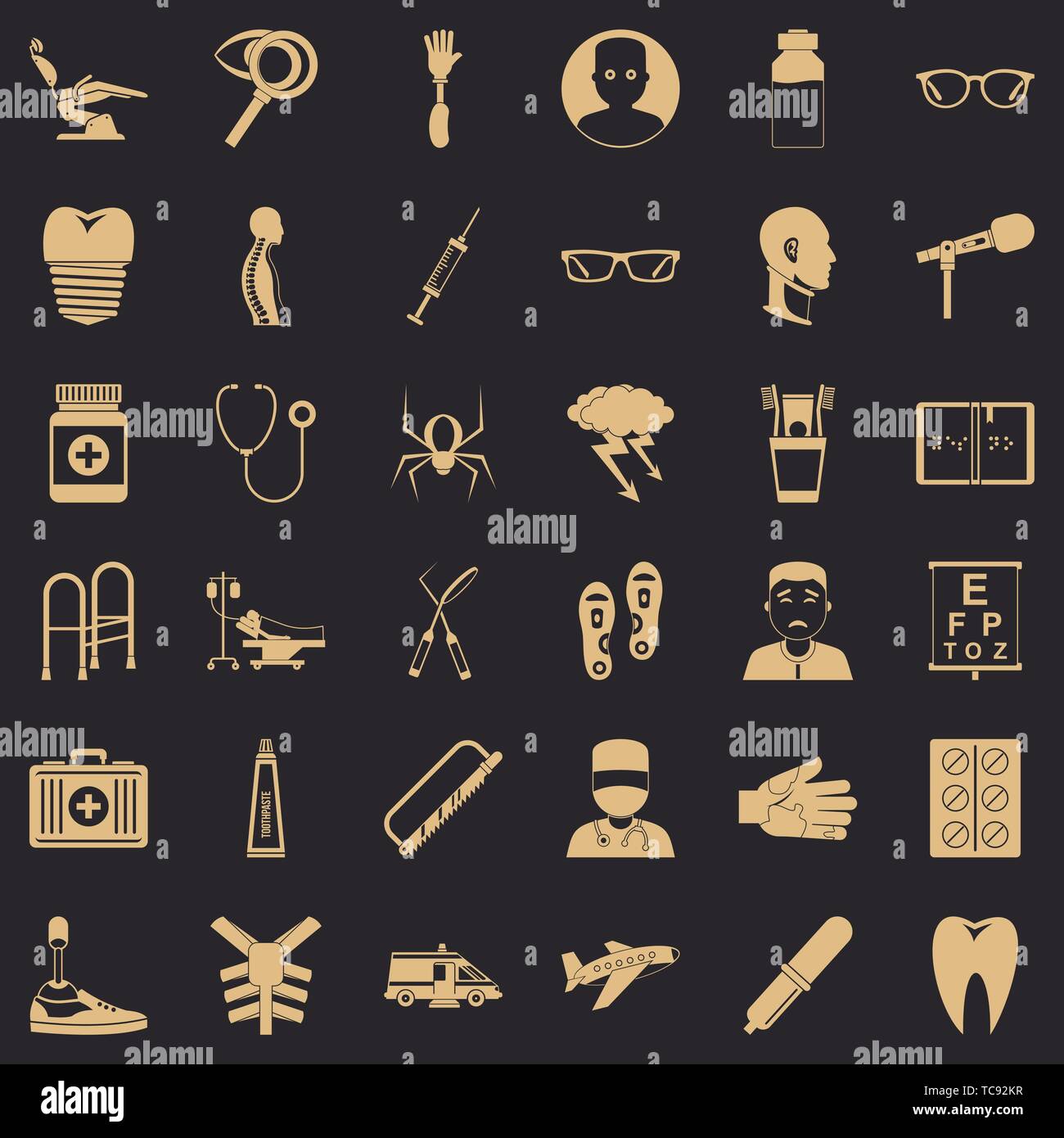 Doctoral care icons set, simple style Stock Vector Image & Art - Alamy