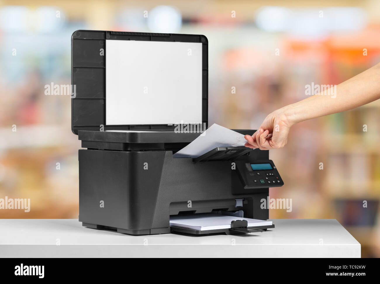 Printer, copier, scanner. Office table Stock Photo - Alamy