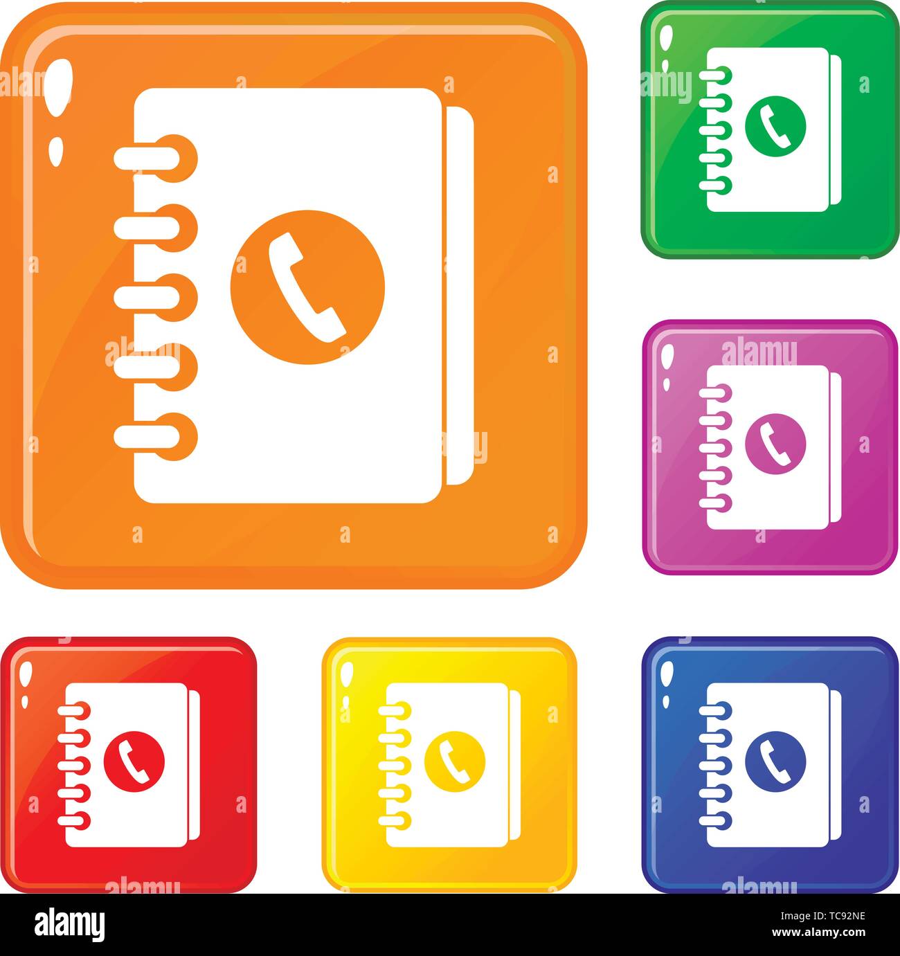 Address book icons set vector color Stock Vector Image & Art - Alamy