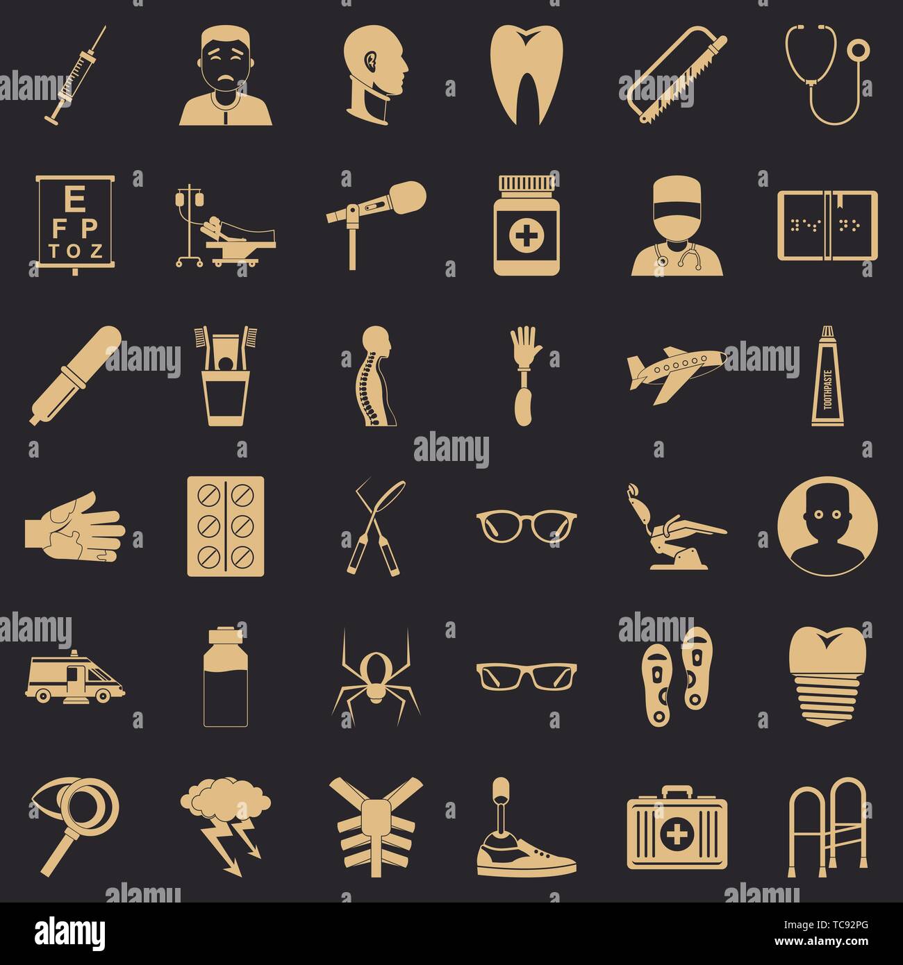 Med care icons set, simple style Stock Vector Image & Art - Alamy