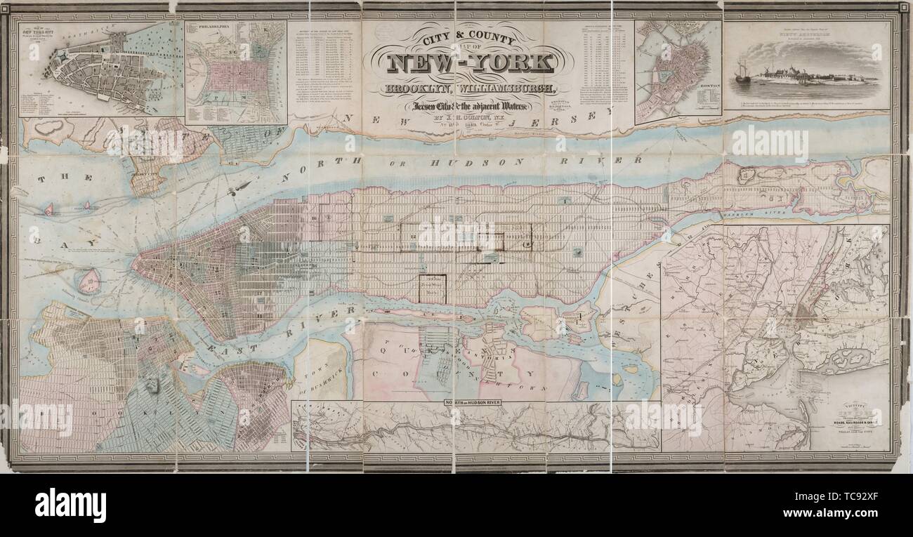 Map new york city 1800 hi-res stock photography and images - Alamy