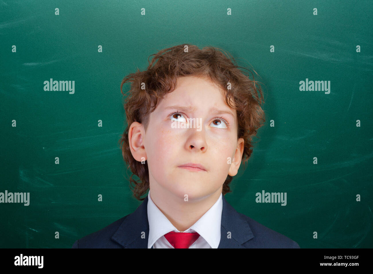 Happy cute clever boy in school. First time to school. Back to school ...