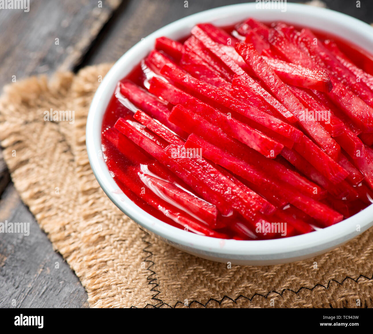 Red heart, purple radish, water radish Stock Photo - Alamy