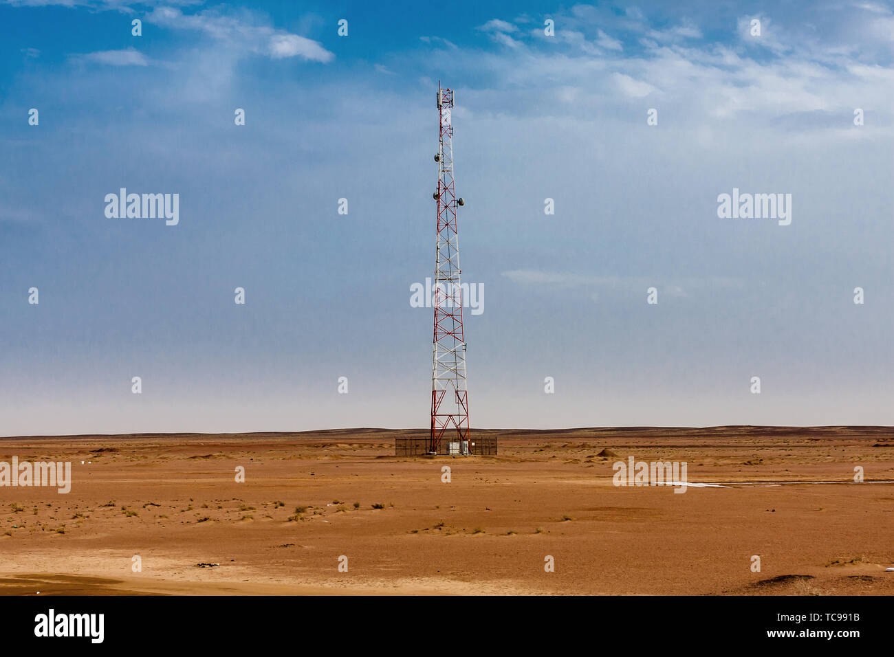 Modern telecommunication mast in remote hi-res stock photography and ...