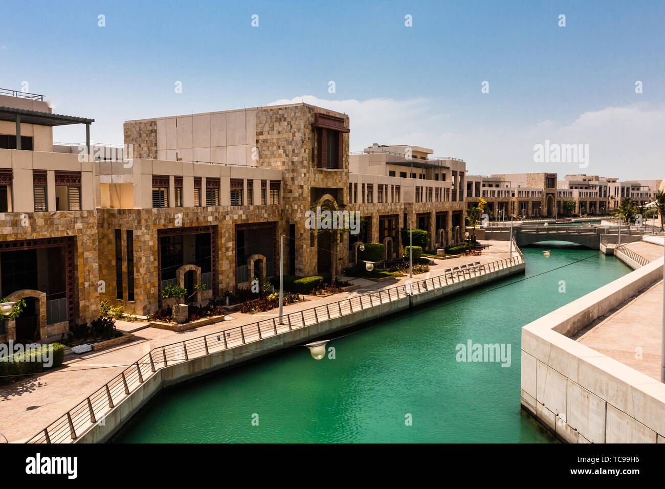 The canal and residential buildings in the King Abdullah University of ...