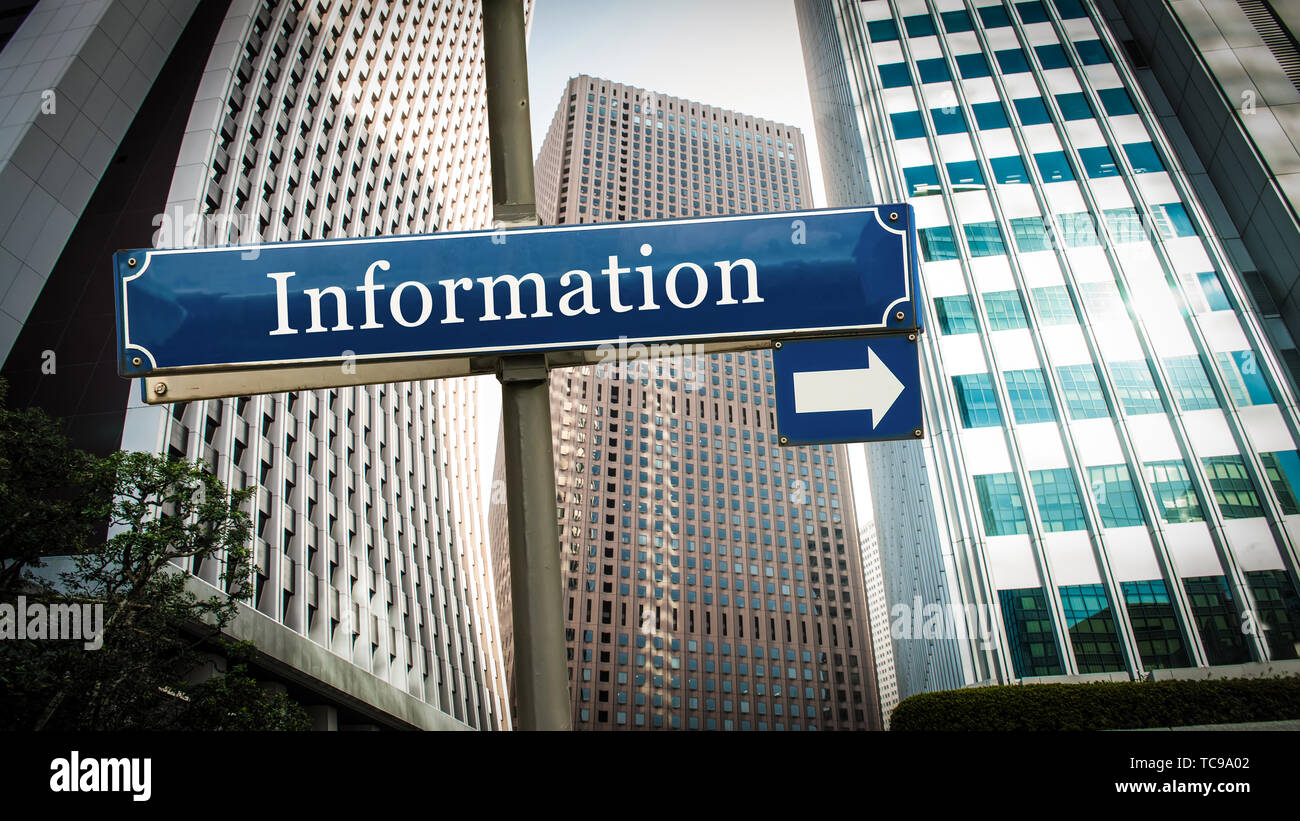 Street Sign the Direction Way to Information Stock Photo - Alamy