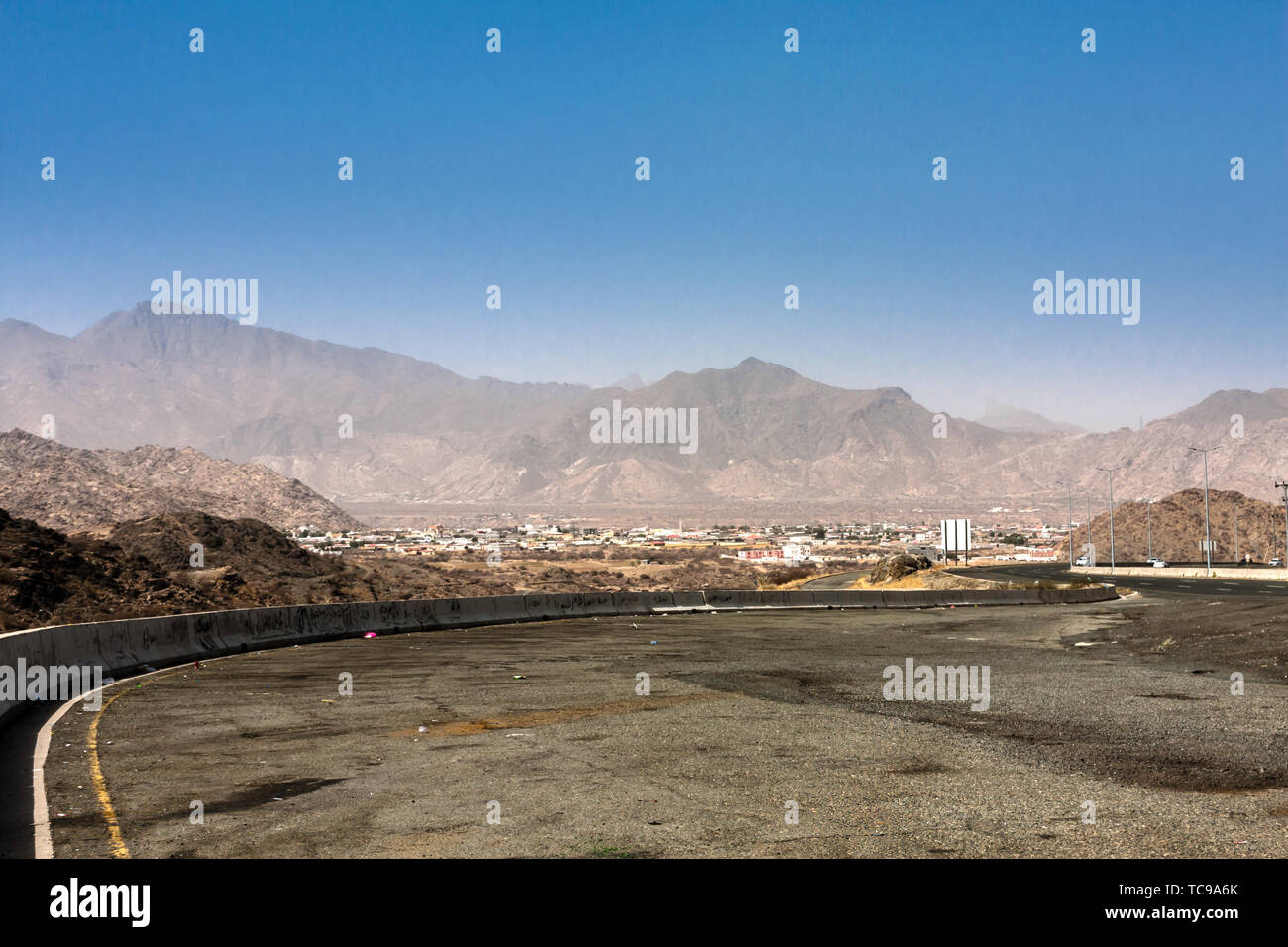 The Al Hada mountain road near its beginning, Saudi Arabia Stock Photo ...