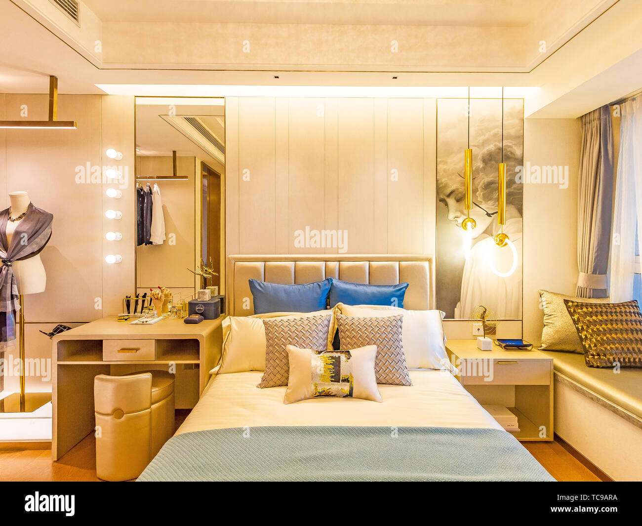 Bedroom, sleep, comfortable and comfortable rest environment, different ...