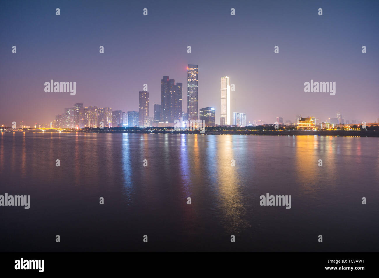 Hunan Changsha landmark complex city night view skyline Stock Photo - Alamy