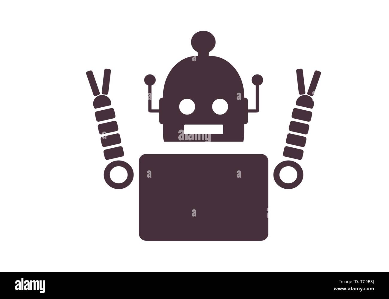 Cute vintage robot icon Stock Vector Image & Art - Alamy