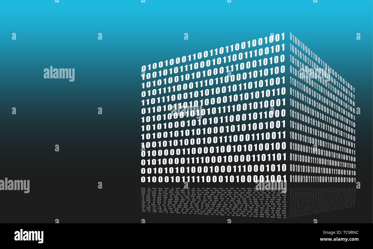 Binary code cube Stock Vector Image & Art - Alamy