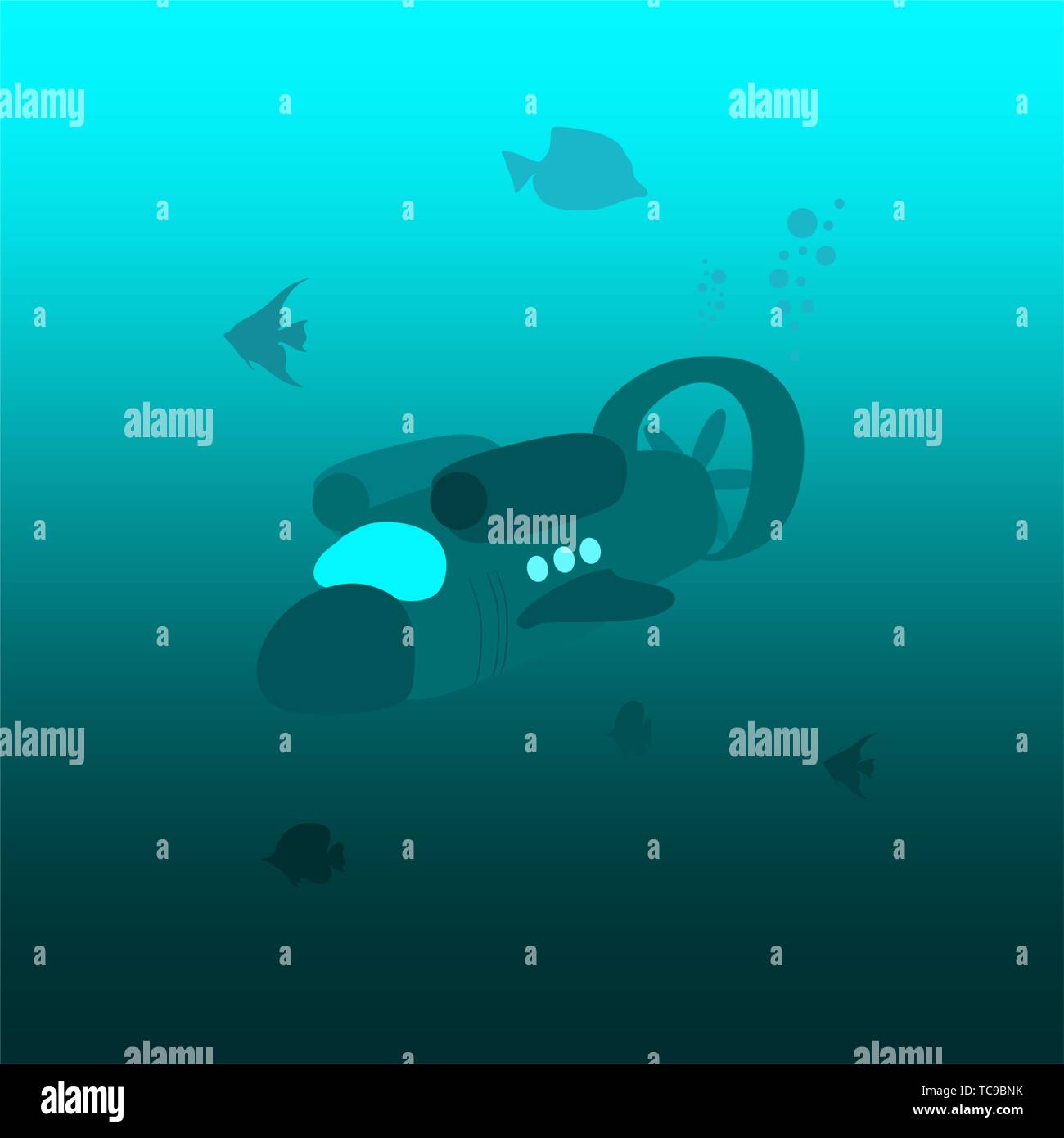 Autonomous Underwater Drone Or Robot With Camera Exploration Seabed Seabed Underwater And Rays