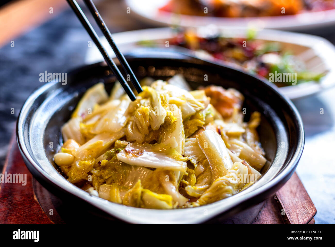 Delicious Chinese food on table Stock Photo - Alamy