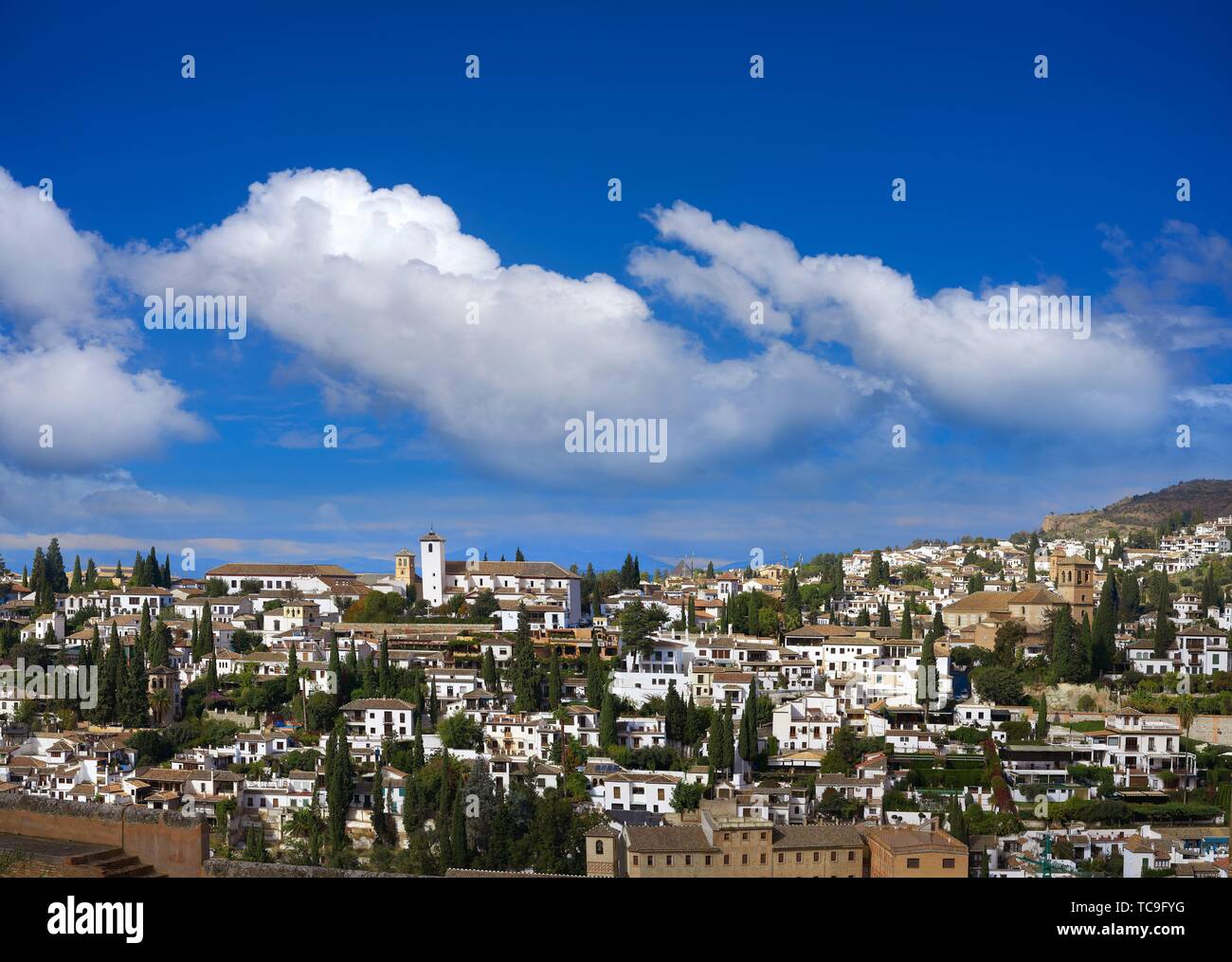 Albaicin town in granada from alhambra hi-res stock photography and ...