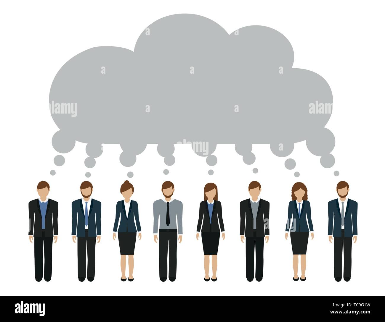 business men and women develop a common idea vector illustration EPS10 ...