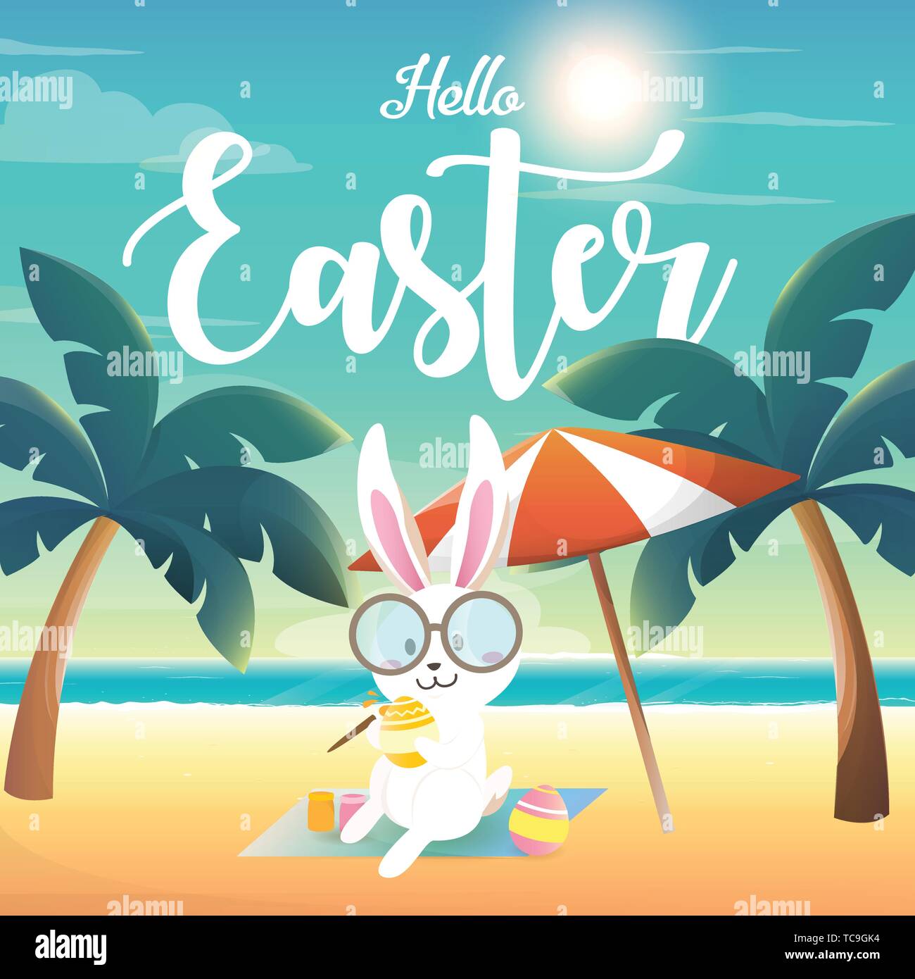 Easter holiday beach Stock Vector Images - Alamy