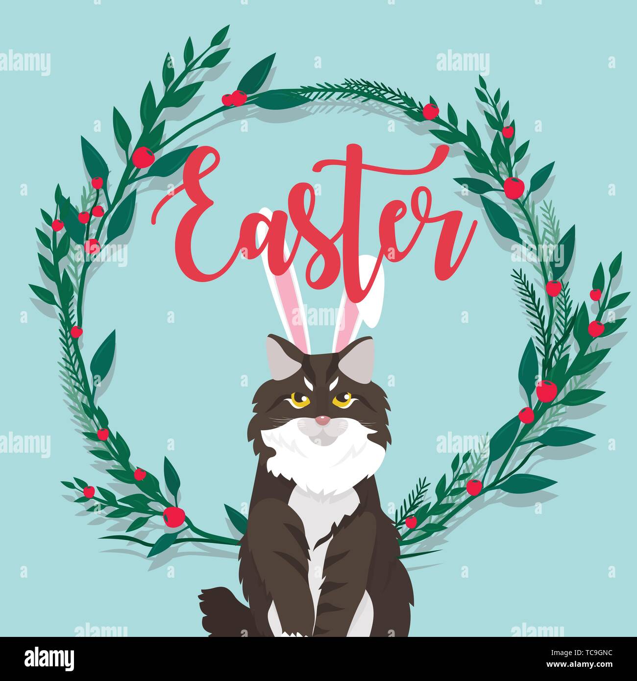 Easter cat Stock Vector Images - Alamy