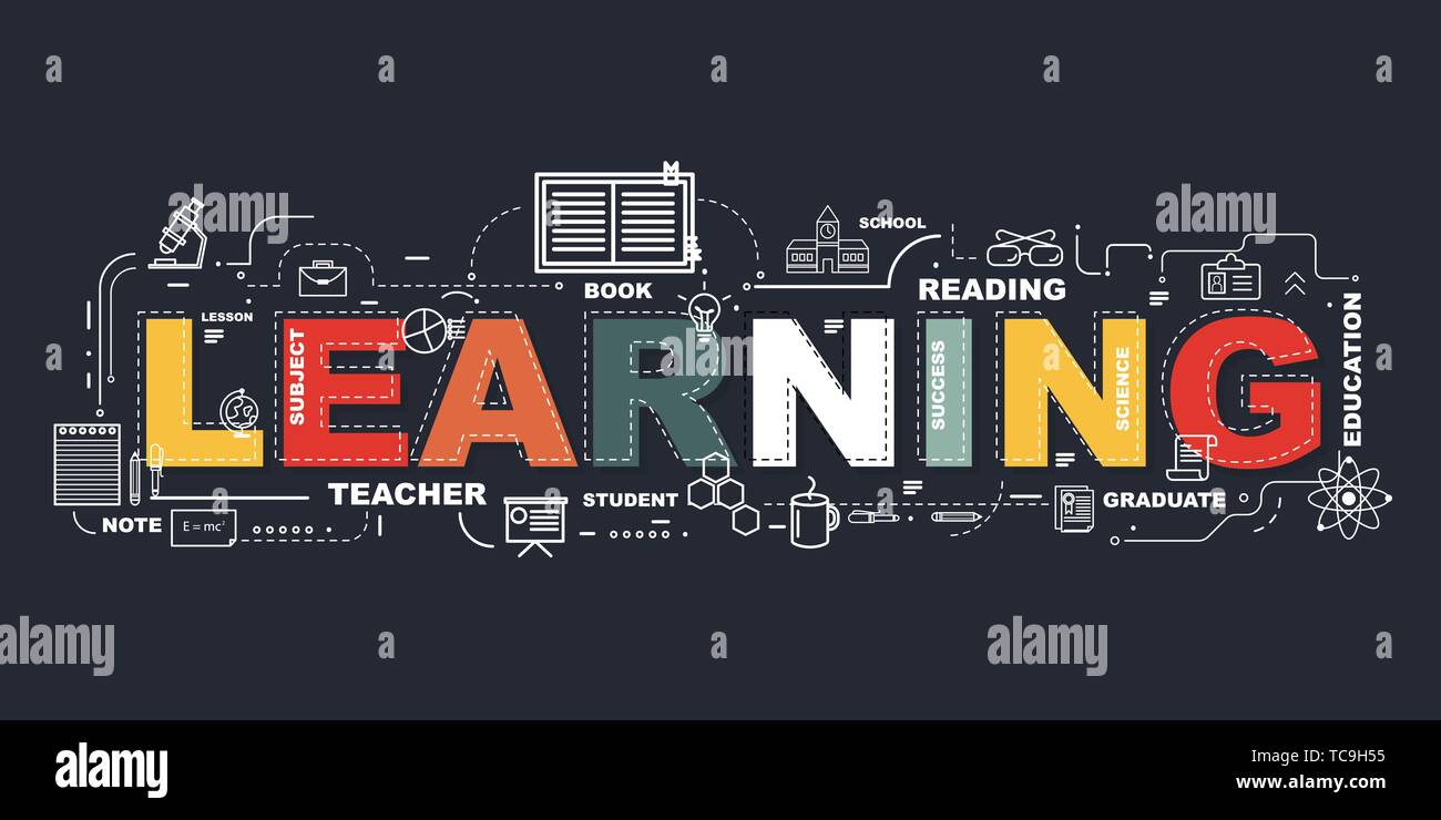 Design Concept Of Word LEARNING Website Banner Stock Vector Image & Art ...