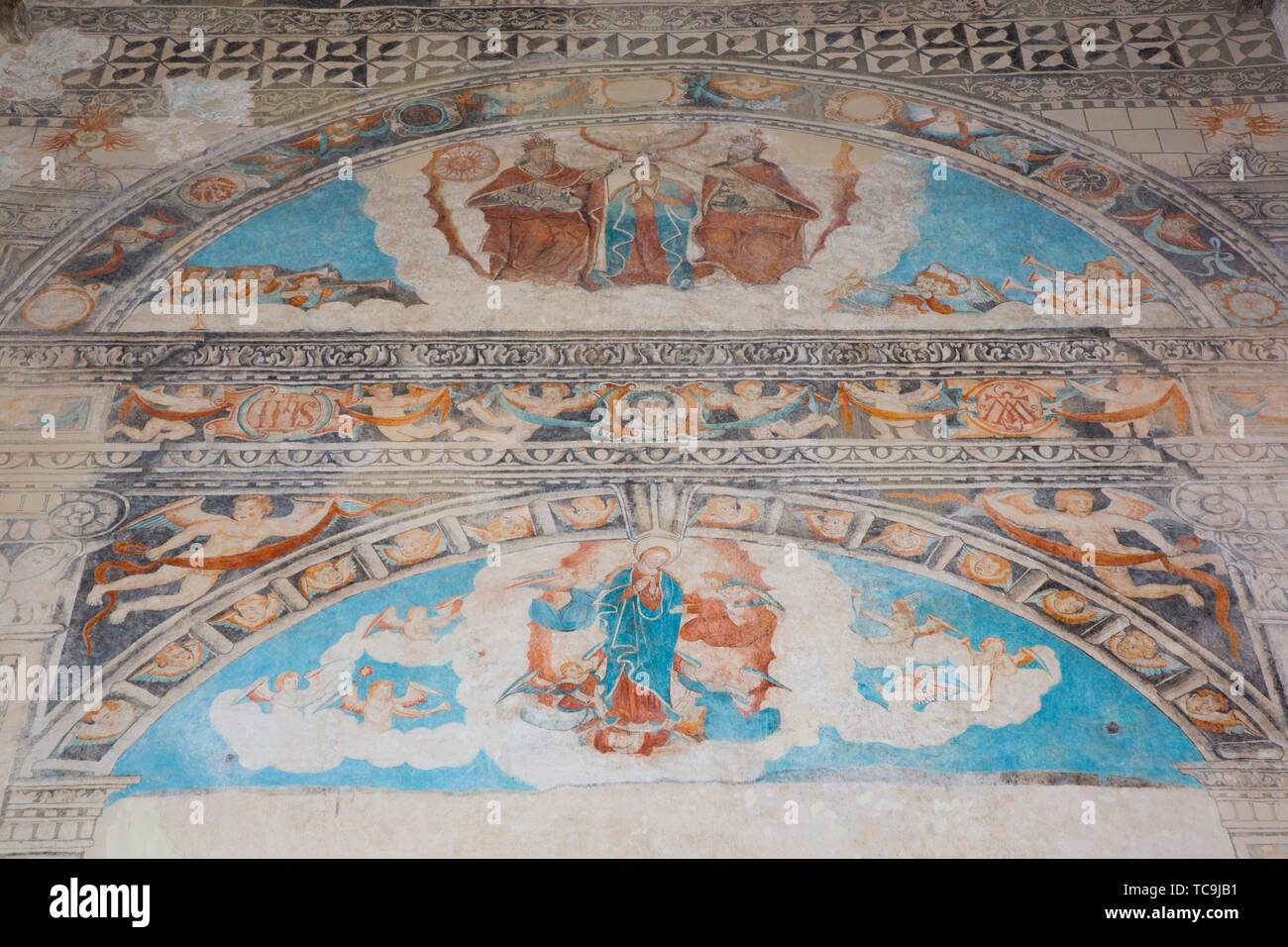 Assumption of Mary, Coronation of the Virgin (top), Frescoes, Church of ...