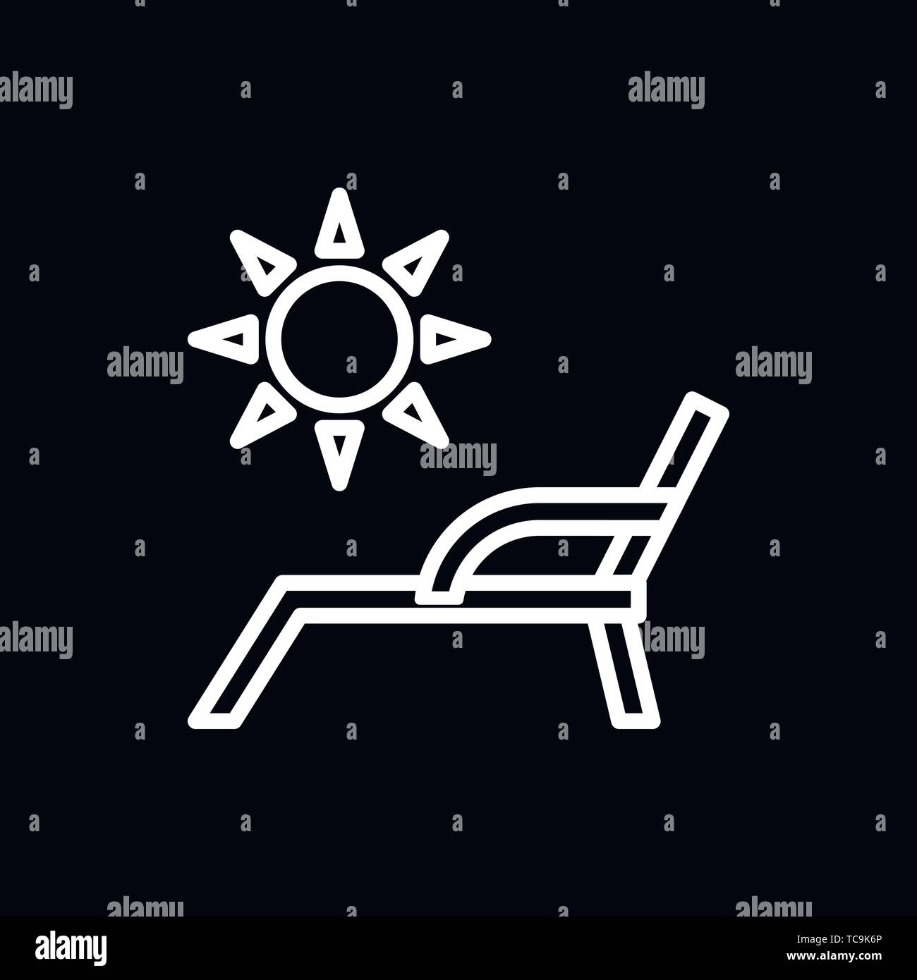 Chaise lounge icon logo, vector sign symbol for design Stock Vector ...