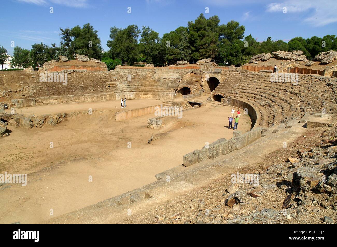 Merida (Spain). Roman Amphitheater of Merida Stock Photo - Alamy