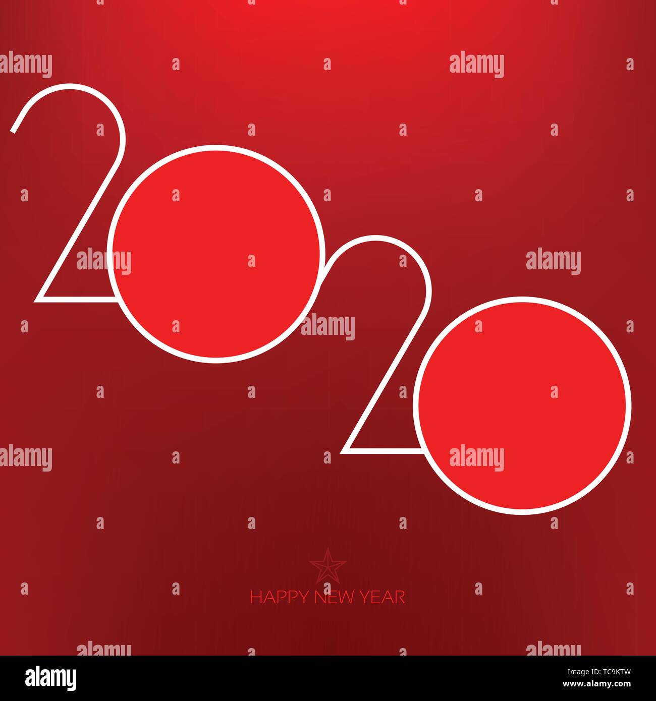 Vector illustartion. Happy year 2020 background in red tones Stock ...