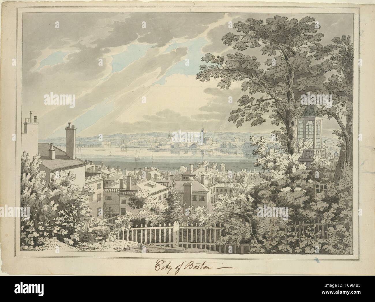 Map of boston 1850 hi-res stock photography and images - Alamy