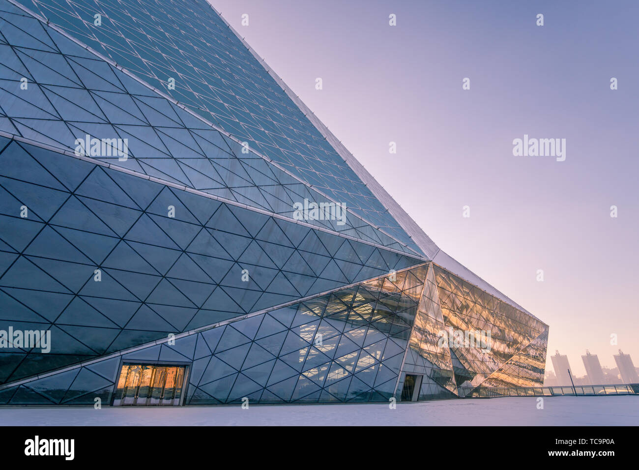 Background, landmark buildings, snow, sunrise Stock Photo - Alamy