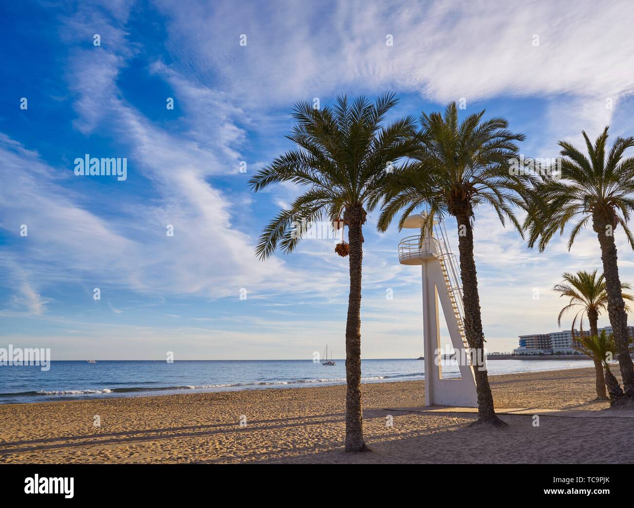 Alicante Postiguet beach in Costa Blanca of Spain Stock Photo - Alamy