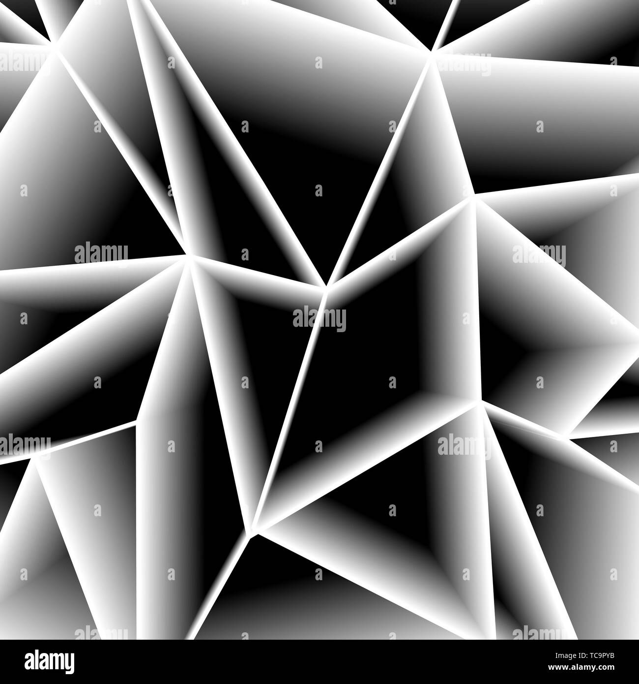 Geometric shapes abstract origami Black and White Stock Photos & Images ...