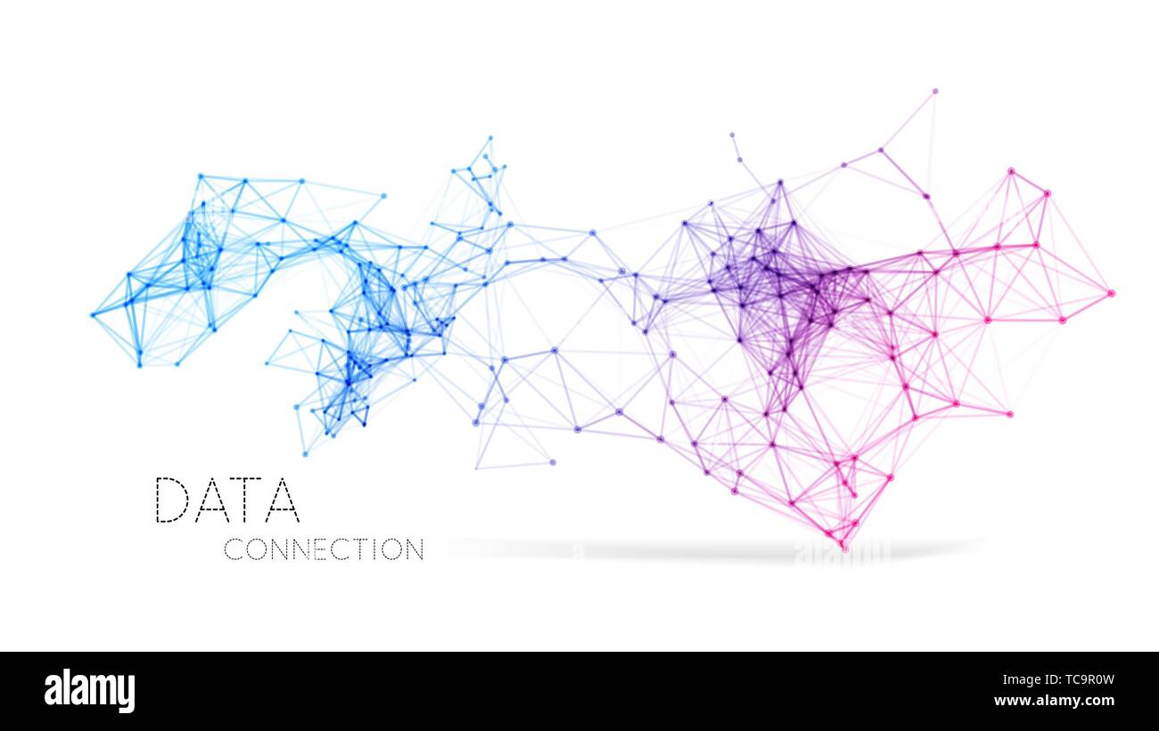 Abstract Network Connection Vector Technology Background On White