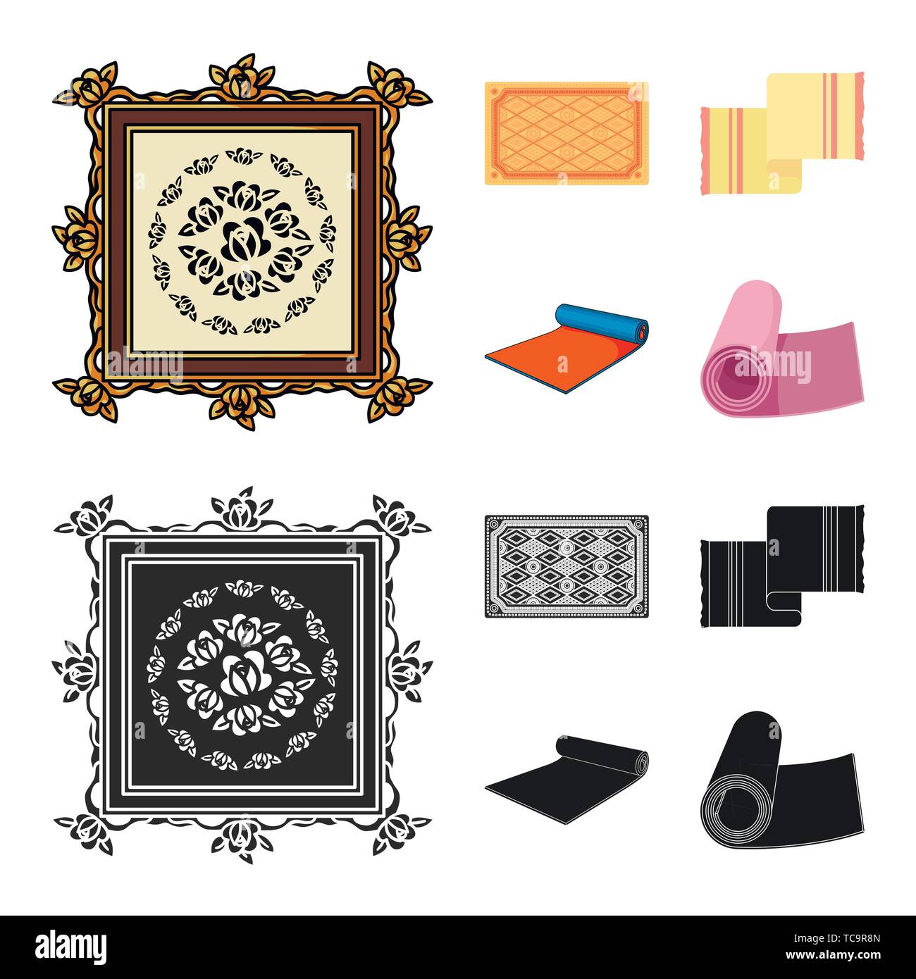 Vector illustration of carpet and persian logo. Set of carpet and ...