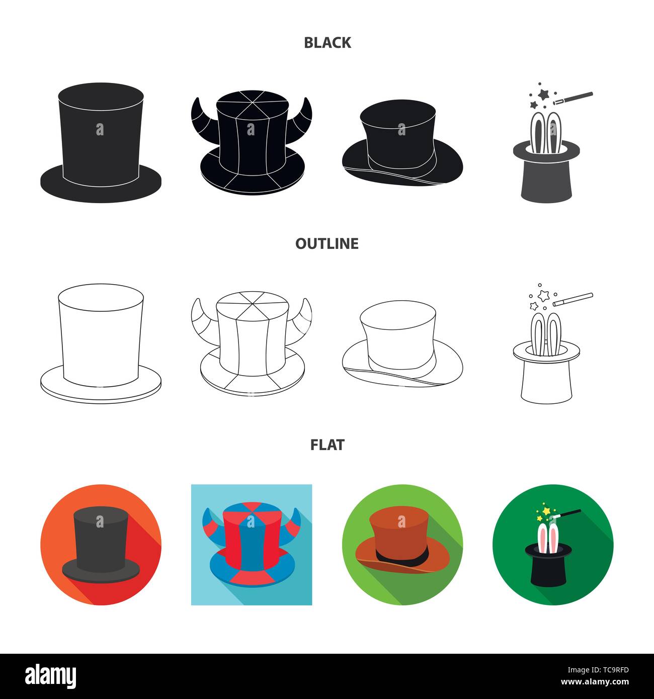 Vector illustration of hat and derby symbol. Collection of hat and ...