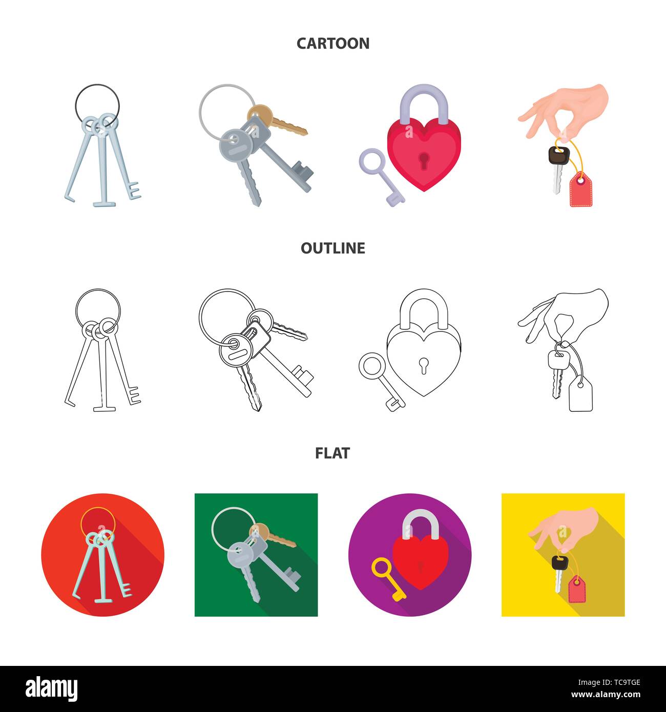 Vector design of key and protection logo. Set of key and security ...