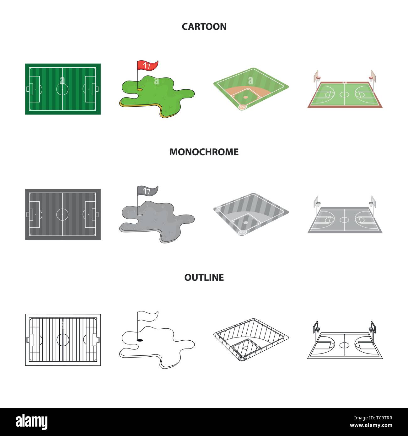 Vector illustration of field and sport logo. Set of field and game ...