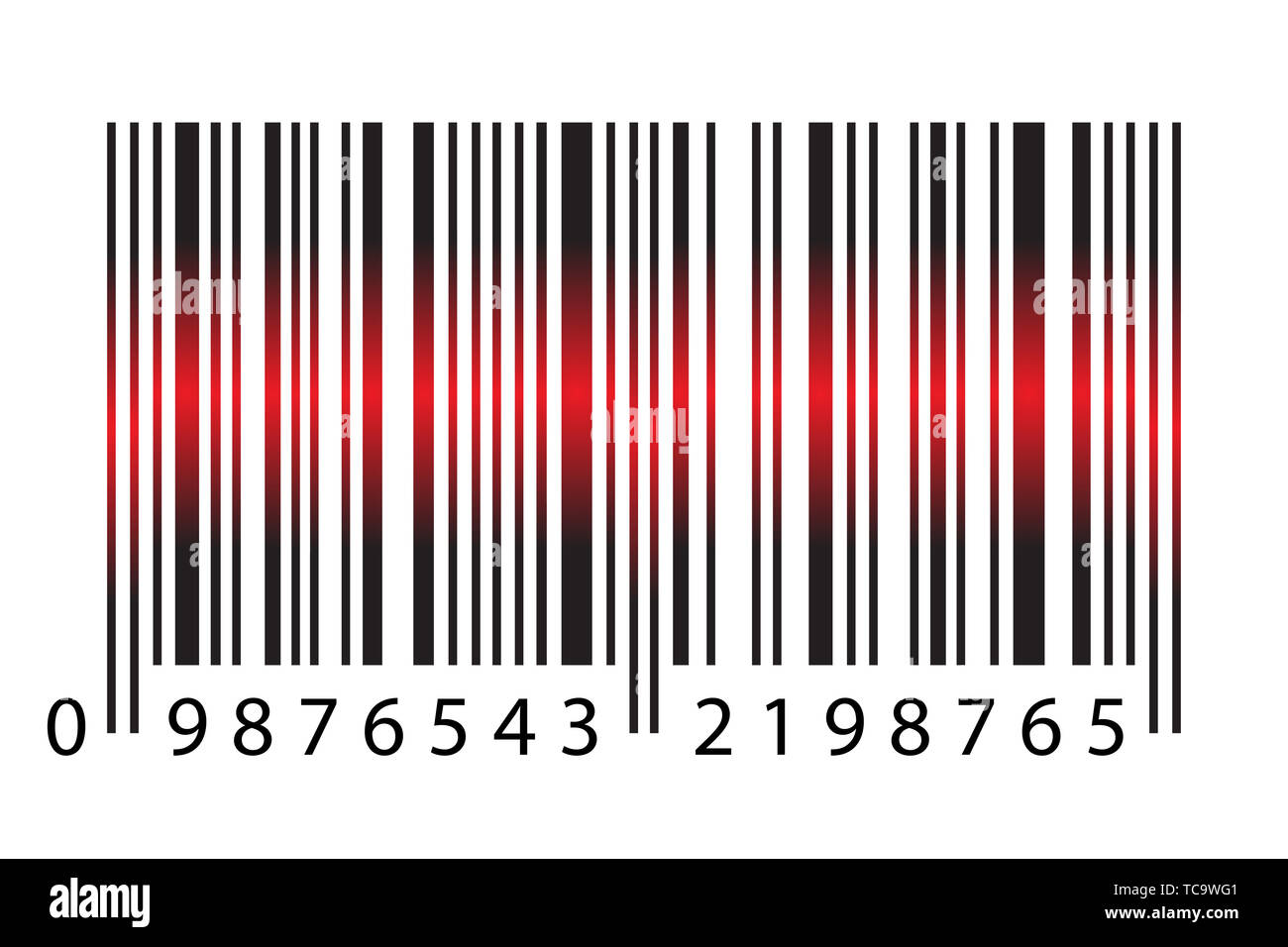 Modern Realistic Simple Barcode With Red Laser Light in Vector ...