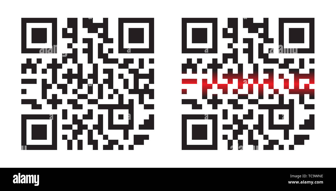 Modern Simple QR Code with Laser Beams in Vector Illustration Isolated ...