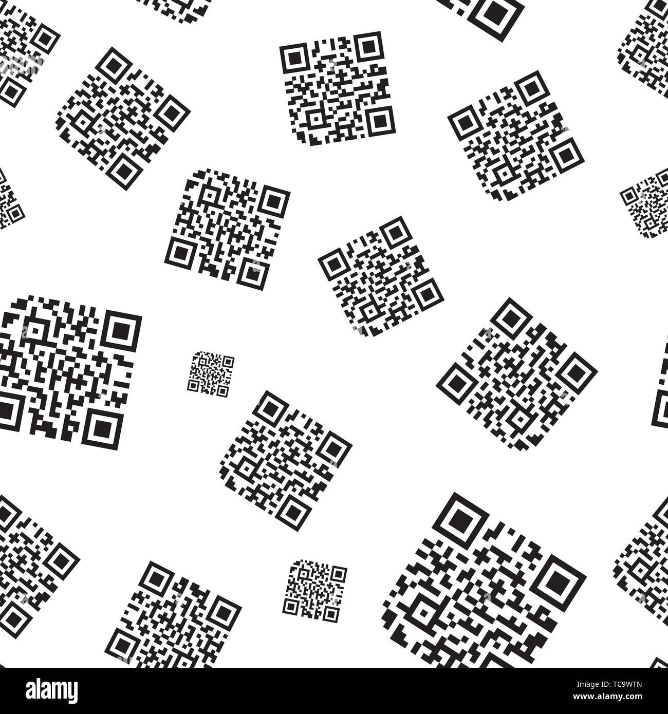 Seamless Qr Code Pattern Abstract Vector Background Quick Response Code For Supermarket E