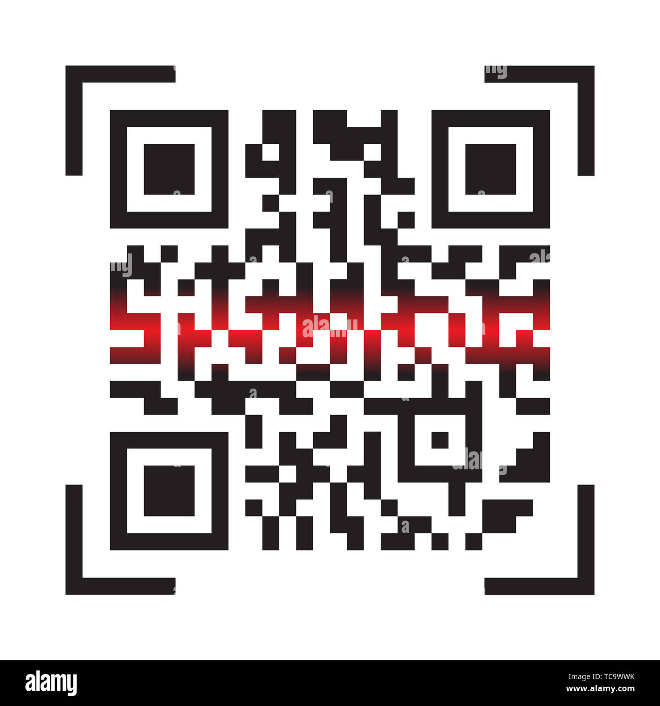 Quick Response Code With Laser Beams Digital Data Sign For Scanners ...