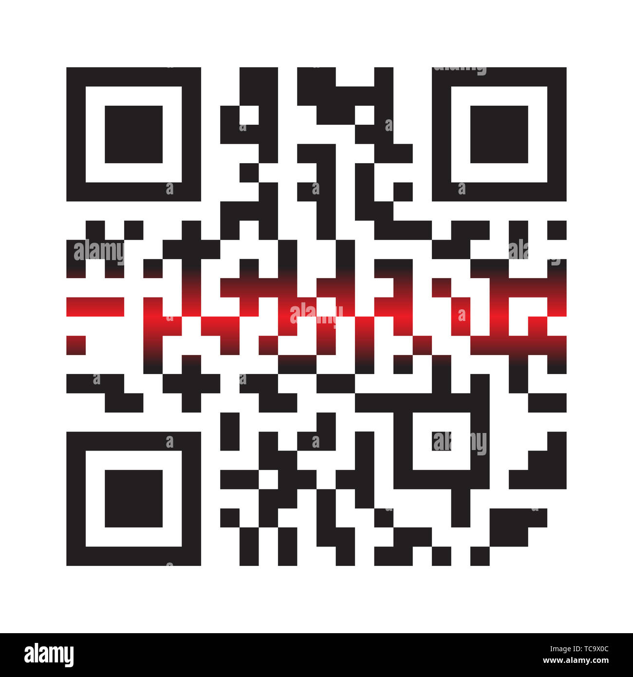 Modern Simple QR Code With Laser Light in Vector Illustration Isolated ...