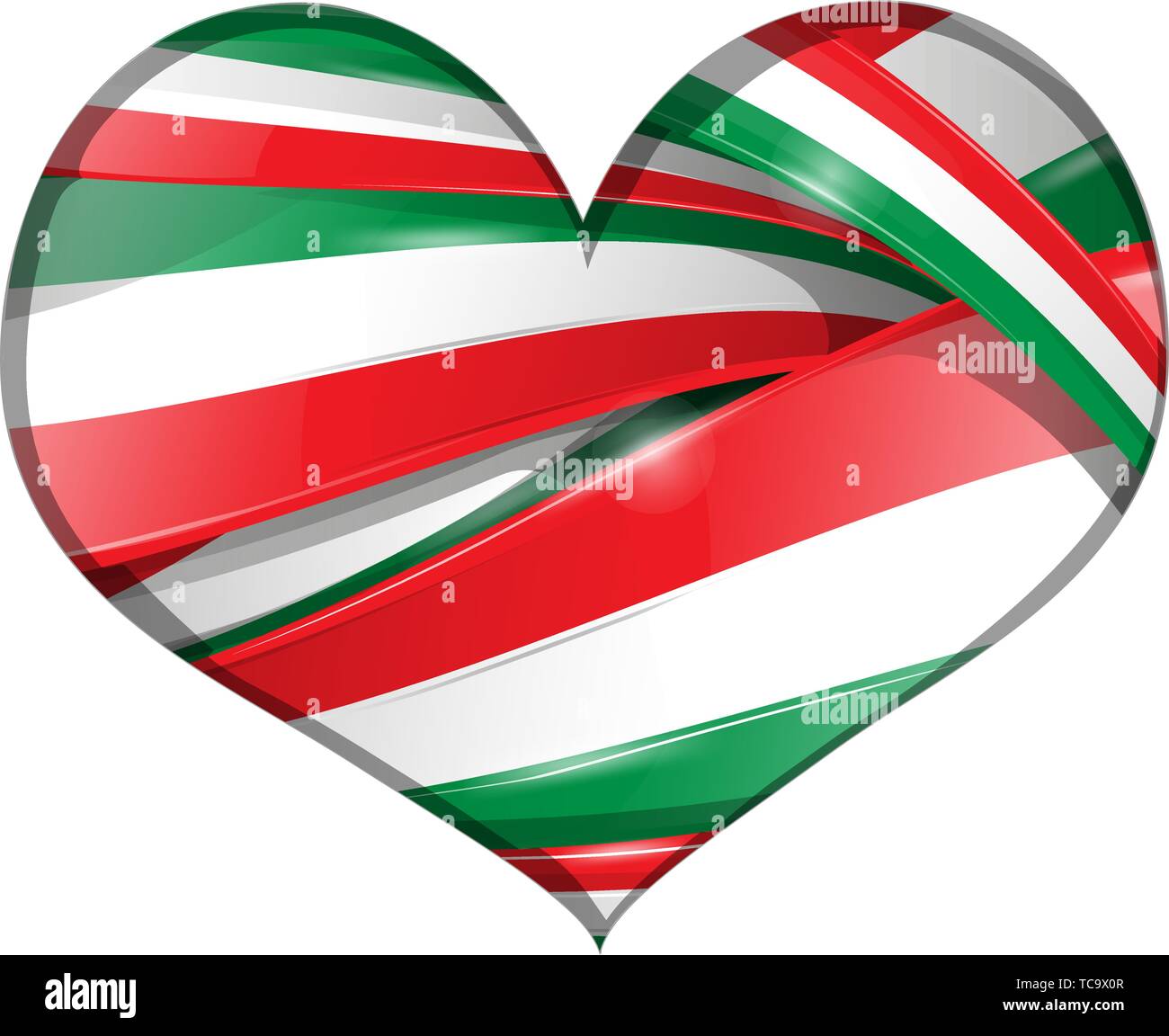 Italy flag in heart Stock Vector Images - Alamy