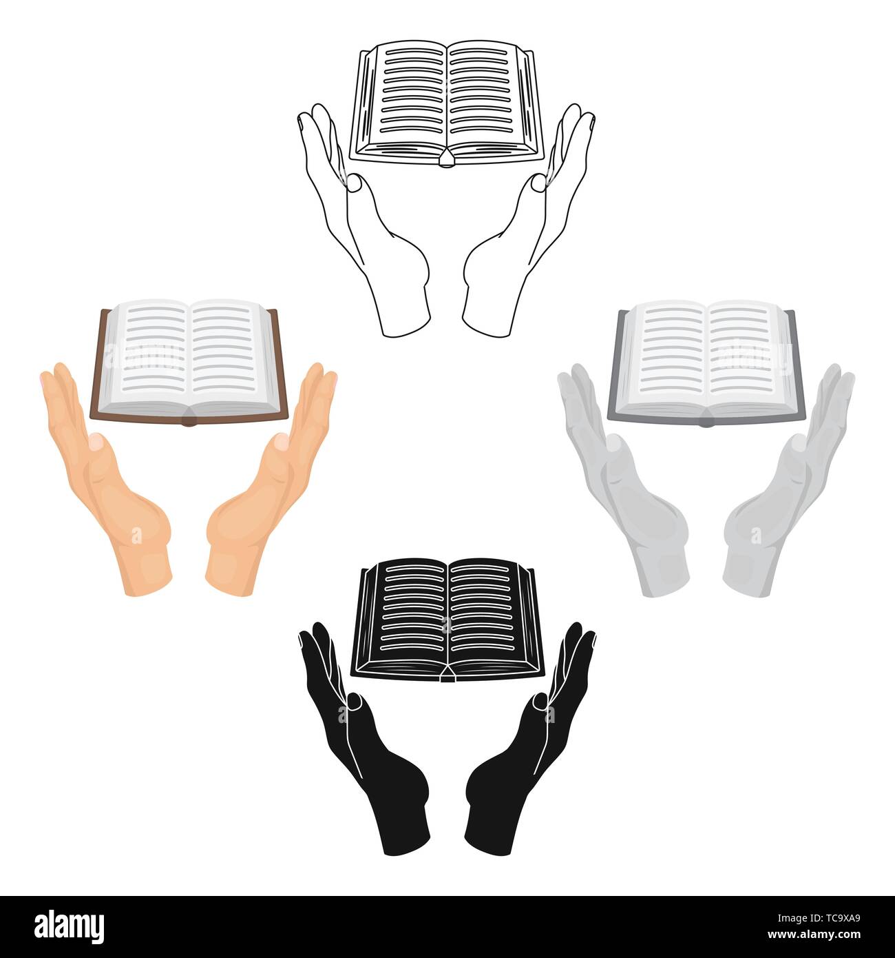 Book donation icon in cartoon,black design isolated on white background ...
