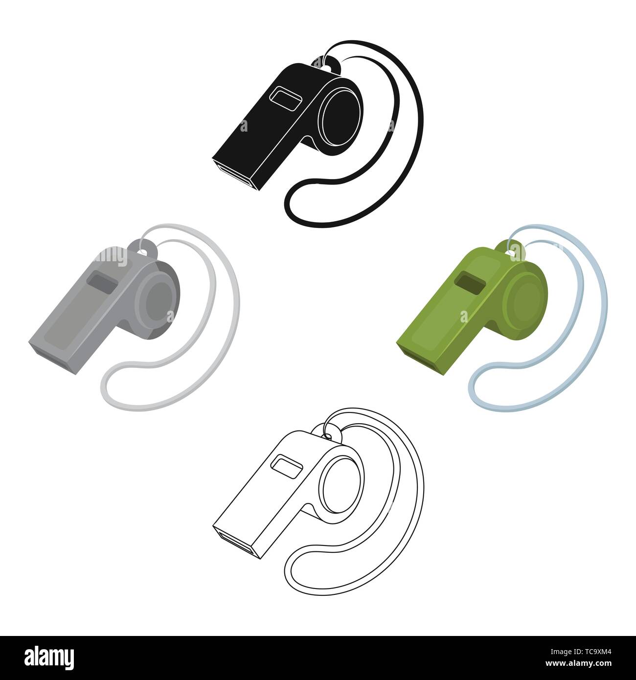 Whistle football fan.Fans single icon in cartoon,black vector symbol ...