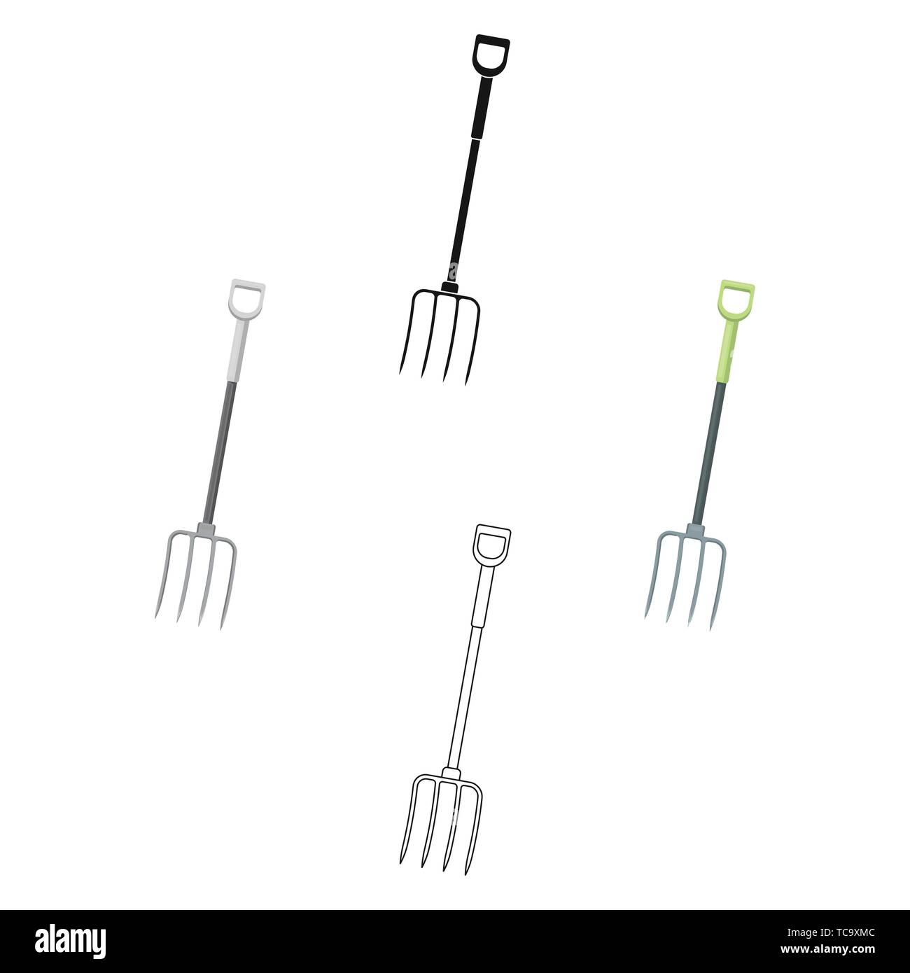 Metal garden forks with plastic handle for working with hay.Farm and ...