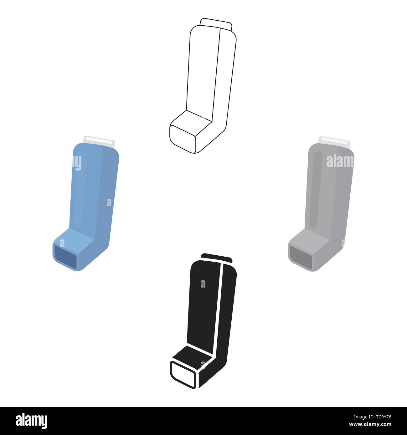 Inhaler icon cartoon,black. Single medicine icon from the big medical ...