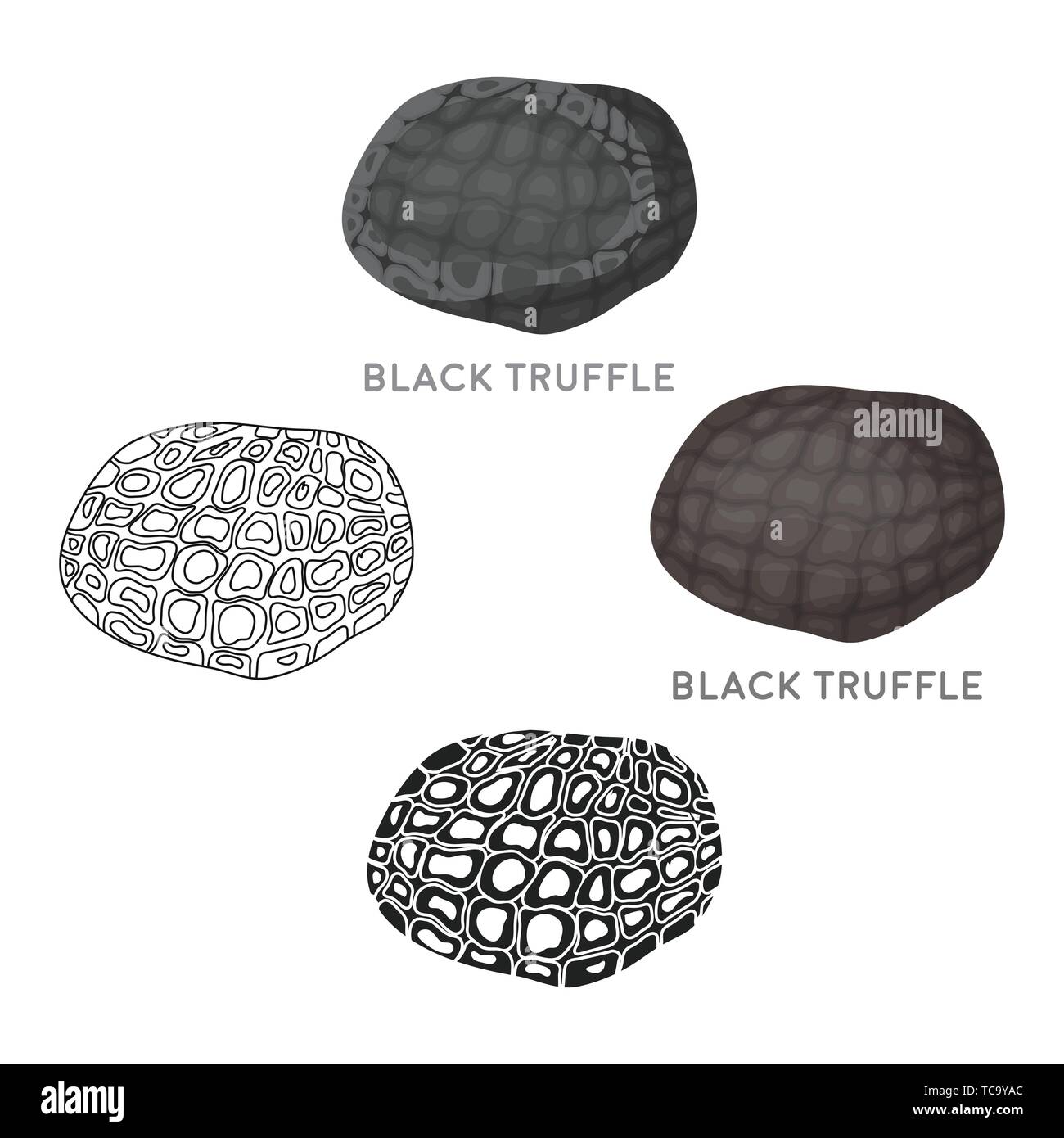 Black truffles icon in cartoon,black style isolated on white background ...