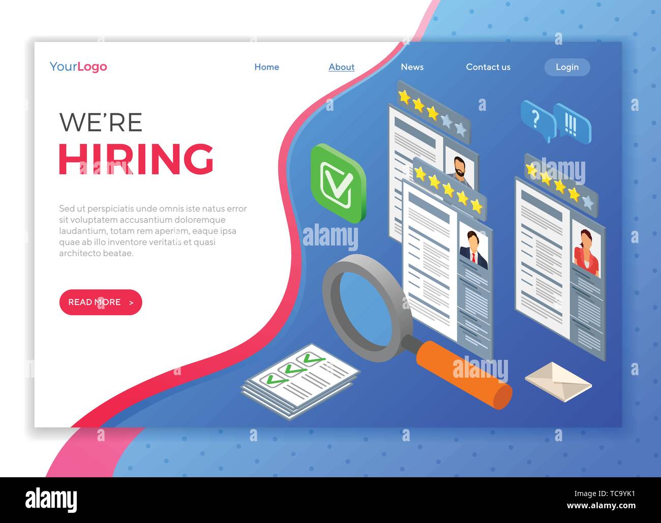 Hiring staff online recruitment Stock Vector Images - Alamy